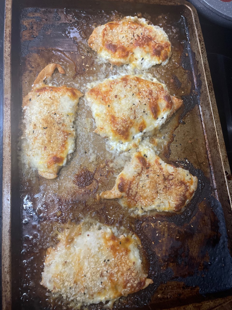 Dinner tonight. Thin sliced chicken breast with 1/2 cup cottage cheese ...