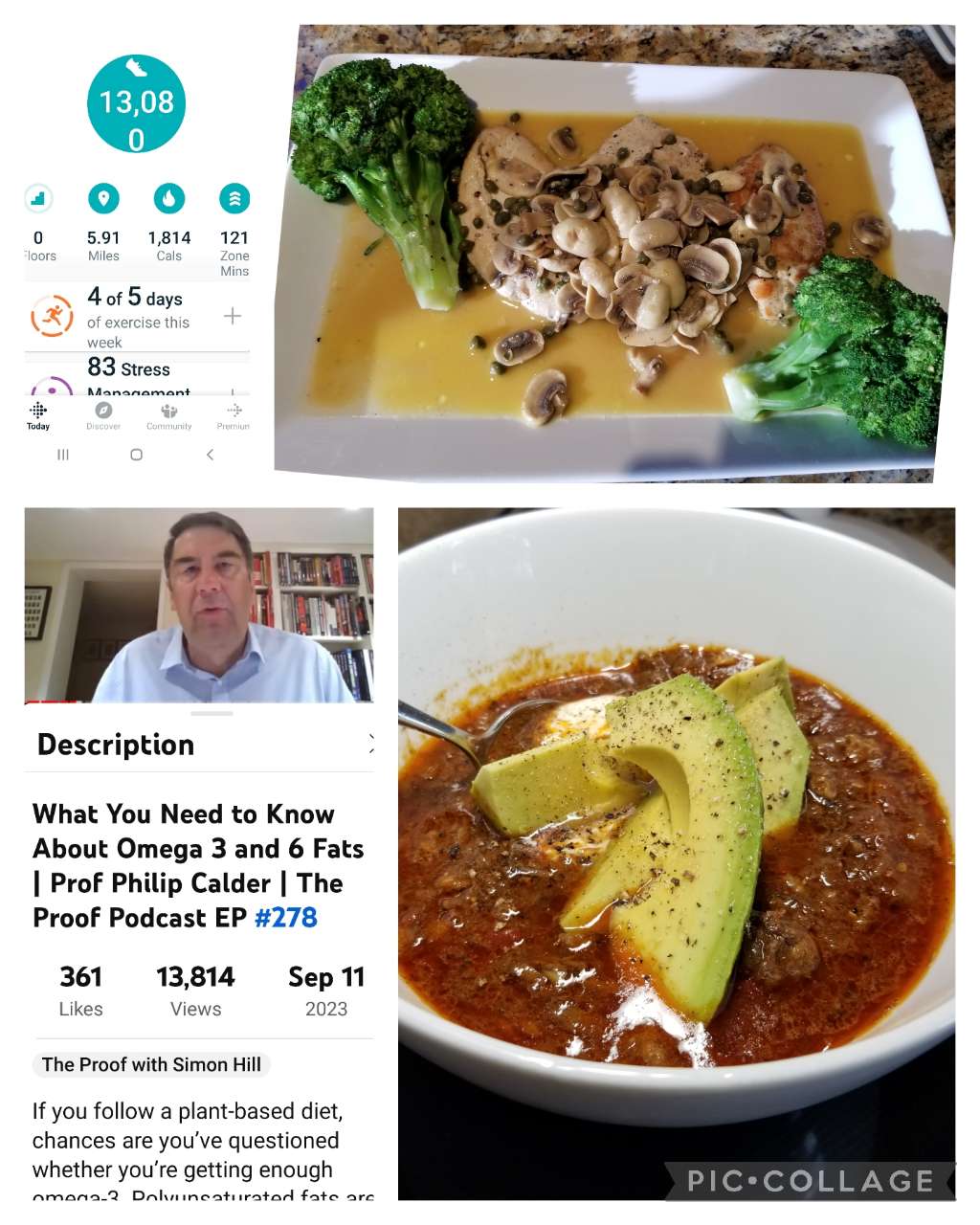 L ~~ Chili w/a tbls of sour cream, avo. D ~~ Chicken piccatta for two ...