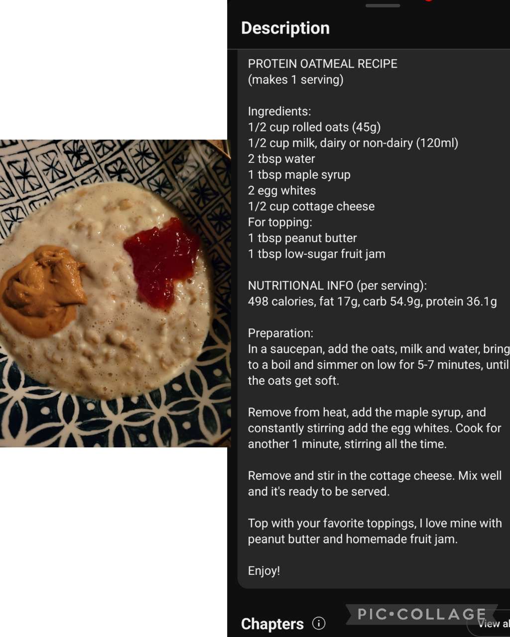 This was breakfast. PB&J Proats. Protein oats. Sooo good 😋 I used PB ...