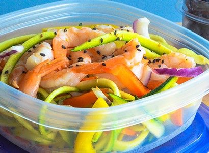 Sesame Shrimp and Zucchini Linguine Pasta: Directions, calories ...