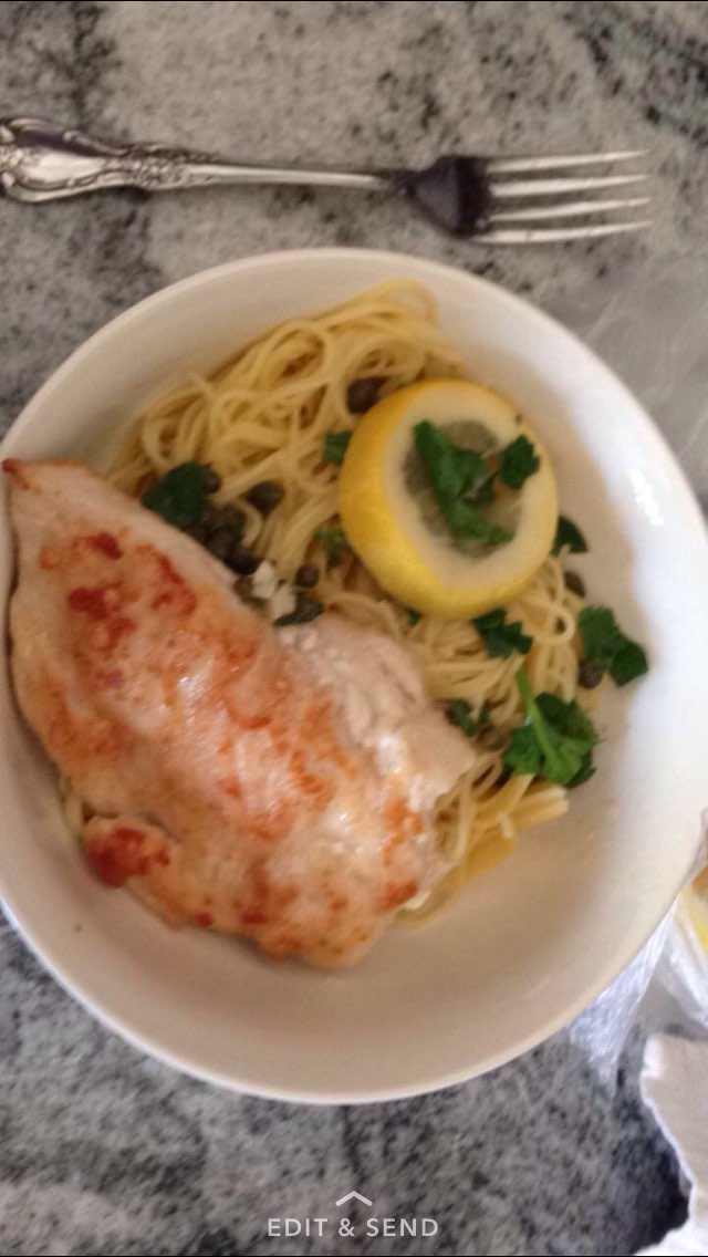 Lemon Chicken Piccata over pasta: Directions, calories, nutrition ...