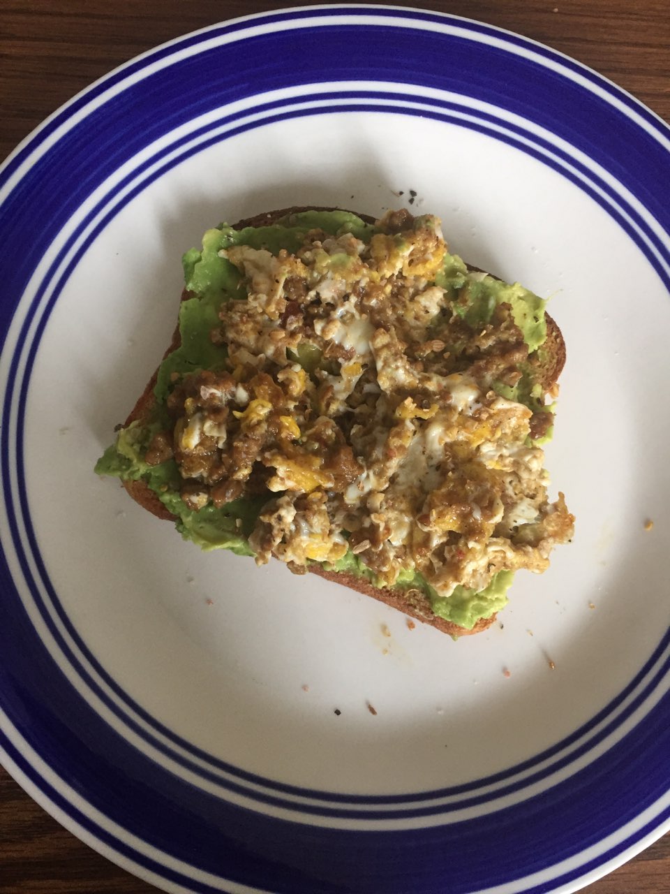 Beef Scramble with Avocado Toast: Directions, calories, nutrition ...