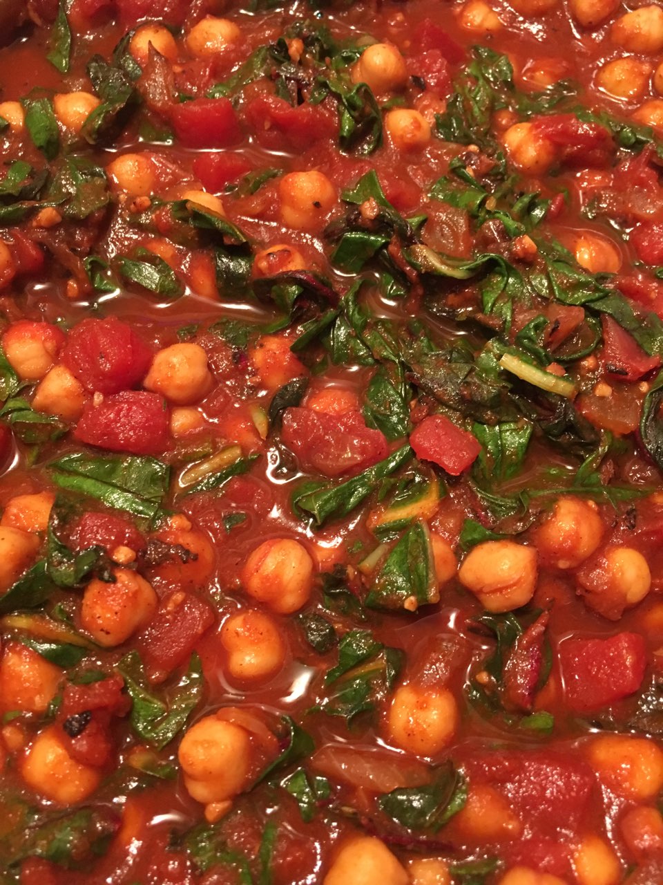 Spicy Chickpeas and Chard: Directions, calories, nutrition & more ...