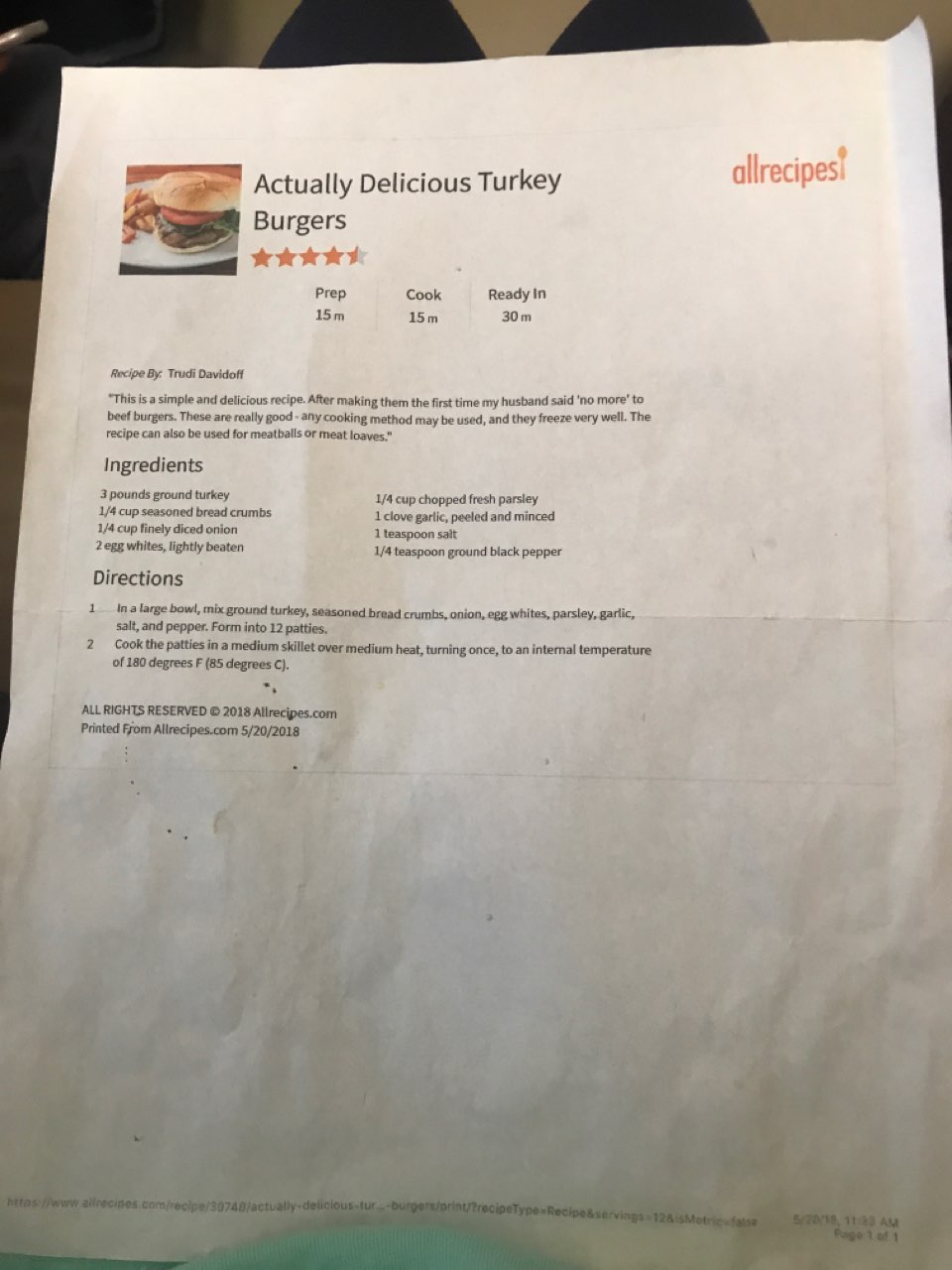 gluten free turkey burgers: Directions, calories, nutrition & more ...