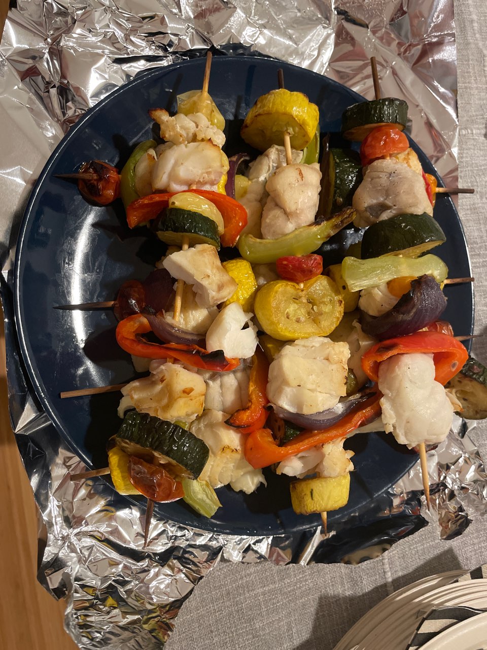 Fish skewers: Directions, calories, nutrition & more | Fooducate