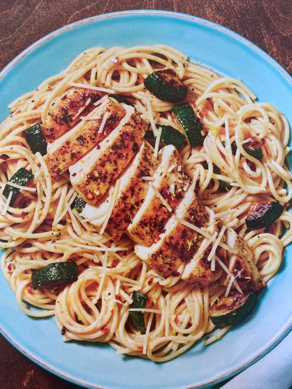 Italian Chicken Over Lemony Spaghetti: Directions, calories, nutrition ...