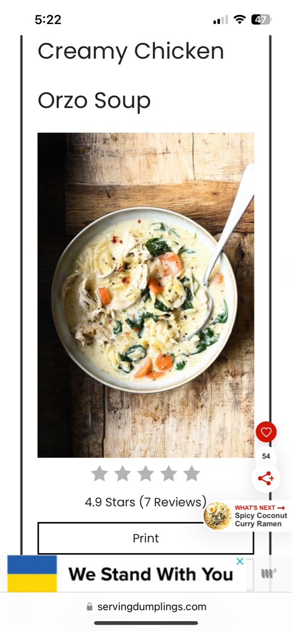 creamy chicken orzo soup: Directions, calories, nutrition & more ...