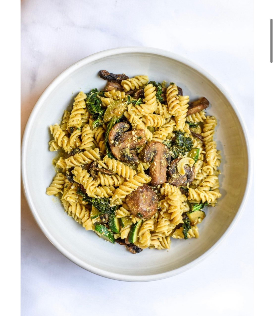 Banza Pesto Pasta with Mushroom, Zucchini, and Kale: Directions ...