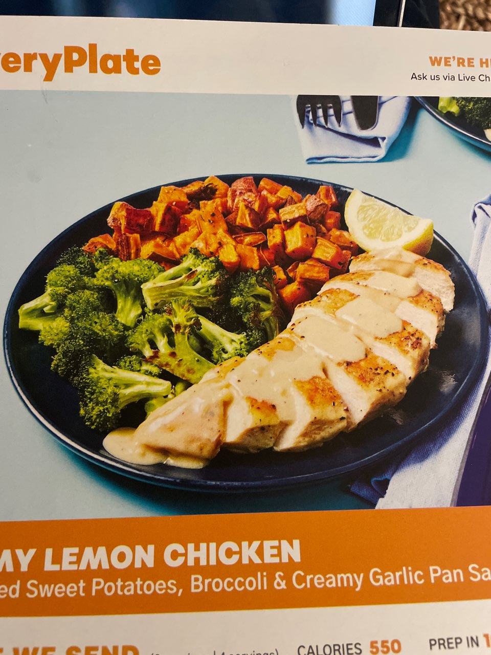 Every Plate- Creamy Lemon Chicken: Directions, calories, nutrition ...