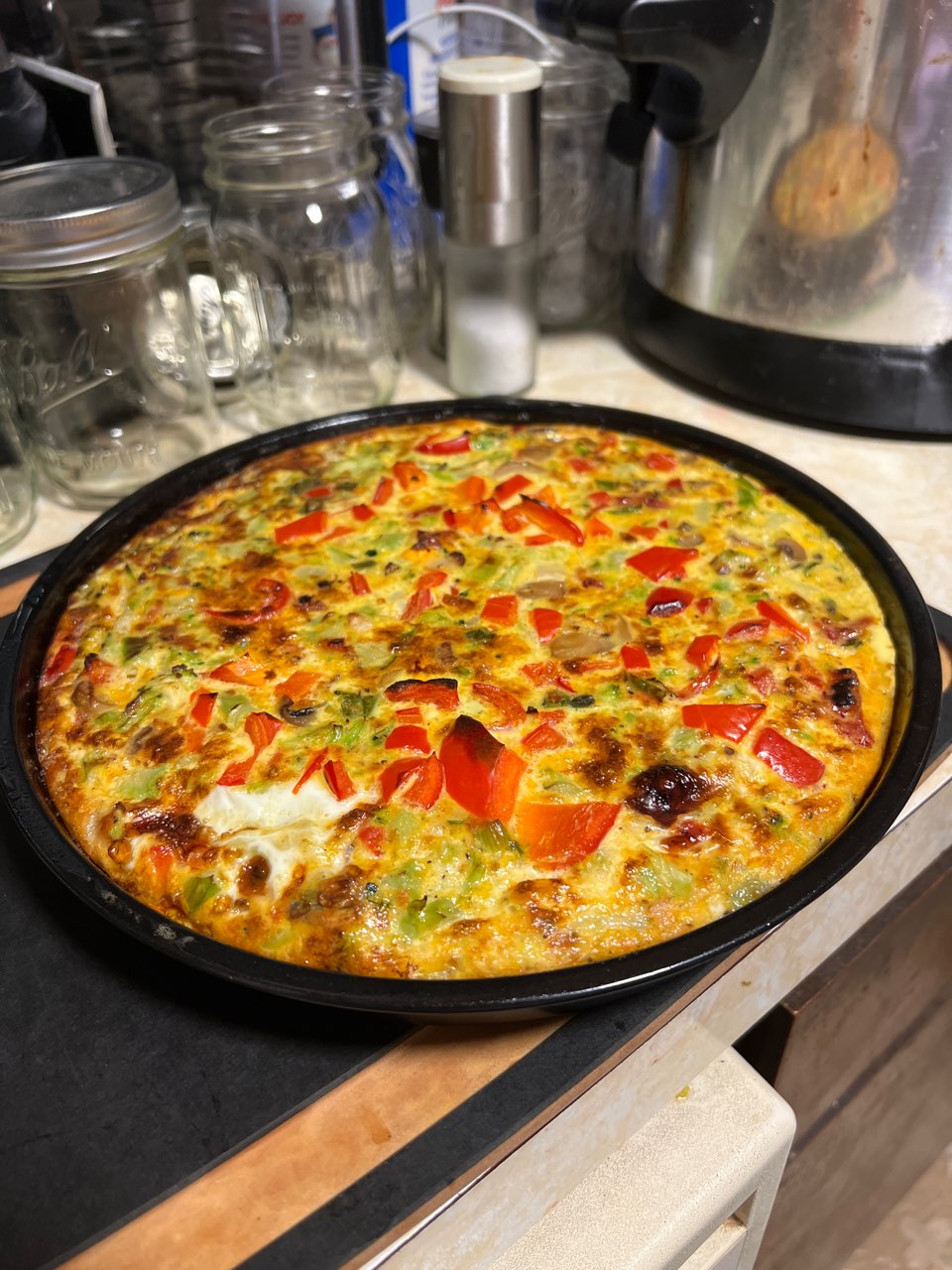 Frittata-Broccoli, Mushroom, Red Bell, Cheese, garlic: Directions ...