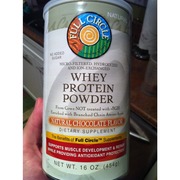 Full Circle Whey Protein Powder Natural Chocolate Flavor: Calories ...