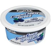 Food Club Cream Cheese Spread, W/Blueberries: Calories, Nutrition ...