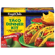 Food Club Taco Dinner Kit,12 Yellow Corn Shells Taco Sauce & Seasoning ...