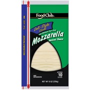 Food Club Cheese,Mozzarella / Deli-Style Sliced: Calories, Nutrition ...