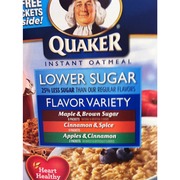 Quaker Instant Oatmeal Lower Sugar Flavor Variety: Calories, Nutrition ...