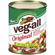 Veg-All Mixed Vegetables,Original No Salt Added: Calories, Nutrition ...