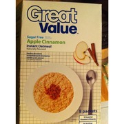 Great Value Sugar Free Apple Cinnamon Instant Oatmeal: Calories ...