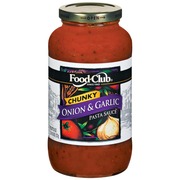 Food Club Pasta Sauce,Onion & Garlic Chunky: Calories, Nutrition ...