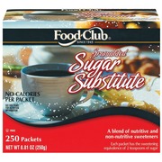 Food Club Sweetener,Granulated Sugar Substitute: Calories, Nutrition ...