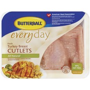 Butterball Turkey Breast Cutlets,Everyday Fresh All Natural 99% Fat ...
