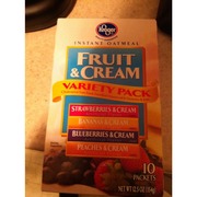 Kroger Fruit and Cream Instant Oatmeal Variety Pack: Calories ...