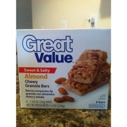 Great Value Sweet and Salty Almond Chewy Granola Bars: Calories ...