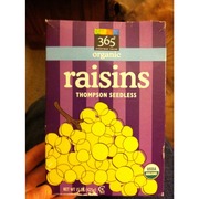 365 Everyday Value Organic Thompson Seedless Raisins: Calories ...