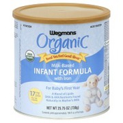 Wegmans Infant Formula, Milk-Based, with Iron, Powder, Organic ...