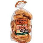 Thomas' Bagels, Mini, 100% Whole Wheat, Pre-Sliced: Calories, Nutrition ...
