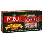 Boboli Mini Pizza Crusts, Includes Sauce, Party Pack: Calories ...