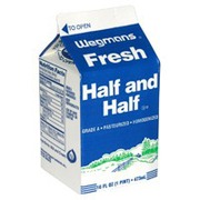 Wegmans Half and Half: Calories, Nutrition Analysis & More | Fooducate