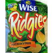 Wise Ridgies Potato Chips, Sour Cream & Onion: Calories, Nutrition ...
