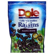 Dole Raisins, California Seedless: Calories, Nutrition Analysis & More ...