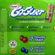 Yoplait Go-Gurt Yogurt, Low-Fat, Strawberry Splash, Berry Blue Blast ...
