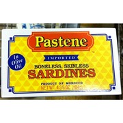 Pastene Sardines, Boneless, Skinless, in Olive Oil: Calories, Nutrition ...