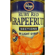 Kroger Grapefruit, Ruby Red, Sections, in Light Syrup: Calories ...