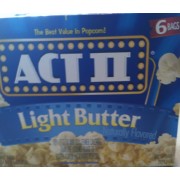 Act II Microwave Popcorn, Light Butter: Calories, Nutrition Analysis ...