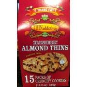 Thin Addictives Thins, Cranberry Almonds: Calories, Nutrition Analysis ...