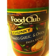 Food Club Pasta Sauce, Chunky Tomato Garlic and Onion: Calories ...