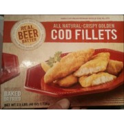 Real Beer Batter Cod Fillets, All Natural, Crispy Golden: Calories ...