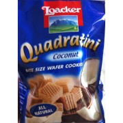 Loacker Cookies, Wafer, Quadratini Coconut, Bite Size: Calories ...