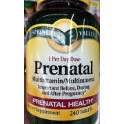 Spring Valley Prenatal Multivitamin Dietary Supplement: Calories ...