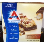Atkins Advantage Dark Chocolate Almond Coconut Crunch Bar: Calories ...
