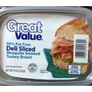 Great Value Breast, Deli Sliced Mesquite Smoked Turkey: Calories ...