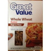 Great Value Whole Wheat Rotini Patsa: Calories, Nutrition Analysis ...
