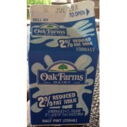 Oak Farms Dairy 2% Reduced Fat Milk: Calories, Nutrition Analysis ...