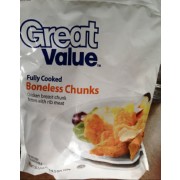 Great Value Fully Cooked Boneless Chicken Breast Chunk: Calories ...