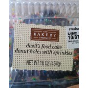 The Bakery of Walmart Devil's Food Cake Donut Holes With Sprinkles ...