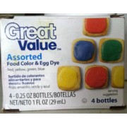 Great Value Assorted Food Color & Egg Dye: Calories, Nutrition Analysis ...