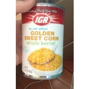 IGA Golden Sweet Corn, Whole Kernel: Calories, Nutrition Analysis ...